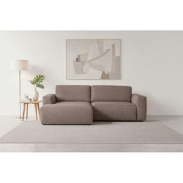 Home Affaire Schlafsofa &raquo;Noord Schlafecksofa, Breite 250 cm&laquo; Cord, Struktur, Webstoff, mit Wellenunterfederung, Massivholzrahmen 100% PES