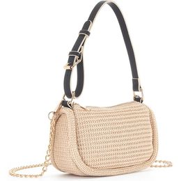 Vivance Umhängetasche »Minibag, Schultertasche« Handtasche, Henkeltasche, Sommertasche, Bast-Optik VEGAN beige