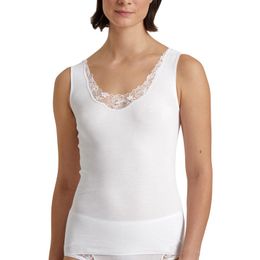 Calida Unterhemd »Cotton Desire« Spitze, atmungsaktiv, Feinripp-Qualität, weich, Blumenstickerei weiss M (44/46) M (44/46) Damen Tank-Top von Calida