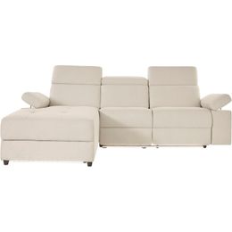 Home Affaire Ecksofa &raquo;Kilado, L-Form,&laquo; mit Relaxfunktion, verstellbarer Armlehne, Kopfteilverstellung beige Struktur fein (95% Polyester 5%Nylon)