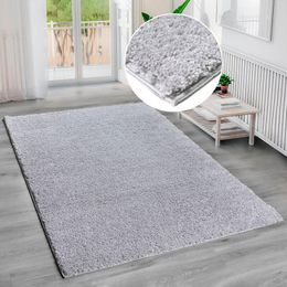 Bruno Banani Hochflor-Teppich &raquo;Shaggy Soft&laquo; rechteckig 30 mm H&ouml;he gewebt, Uni Farben, besonders weich und kuschelig, Kundenliebling hellgrau...