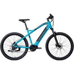 Z&uuml;ndapp Z&Uuml;NDAPP &raquo;X700&laquo; 9 Gang SunRace LD RD-M91 Schaltwerk Kettenschaltung Mittelmotor 250 W Pedelec, Elektrofahrrad f&uuml;r Damen u. Herren, MTB blau+schwarz