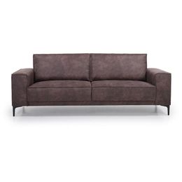 OTTO HOME 3-Sitzer »3er Sofa Oland, Struktur, Flachgewebe, Luxus-Microfaser, Boucle« 224 cm, Wellenunterfederung, Skandi-Design, Metallfüße...