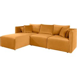 OTTO home Ecksofa &raquo;N&ouml;re L-Form&laquo; 3 Teile, in vielen Bezugsqualit&auml;ten und Farben. Modulteile s. "N&ouml;re" gold Samtoptik (100% Polyester);Struktur (100% 