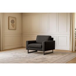Home Affaire Loveseat &raquo;Pinto 105 cm, Cord, Chenille, Lederoptik&laquo; mit Keder, Metallf&uuml;&szlig;en und auch in Cord Bezug erh&auml;ltlich schwarz 90% Polyester, 10% 