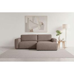 Home Affaire Schlafsofa &raquo;Noord Schlafecksofa, Breite 250 cm&laquo; Cord, Struktur, Webstoff, mit Wellenunterfederung, Massivholzrahmen 100% PES