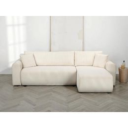 OTTO HOME Ecksofa »JONAA, 241cm, L-Form, Schlafsofa, Boxspringfederung, Cord u. Struktur« 133/200cm, Recamiere links/rechts, Bettkasten, Cord u....