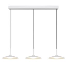Globo LIGHTING H&auml;ngeleuchte &raquo;LAMPONE&laquo; LED-Modul 1 Stk. Warmwei&szlig; H&auml;ngelampe Metall wei&szlig; Acryl opal Esszimmer Esstisch wei&szlig; matt