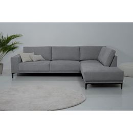 OTTO home Ecksofa &raquo;Xander, L-Form,&laquo; Breite 289 cm, Webstoff, Soft-Touch Chenille, schwarze Metallf&uuml;&szlig;e grau 90% PES, 10% NY