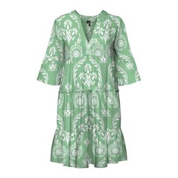 V&eacute;ro Moda VERO MODA Kleid 'Dicthe' Damen Gr&ouml;&szlig;e 42 gr&uuml;n / wei&szlig; Winterkleid