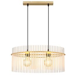 Globo LIGHTING Hängeleuchte »GORLEY« E27 1 Stk. Hängelampe goldfarben Glasstäbe opal klar verlaufend elegant goldfarben matt