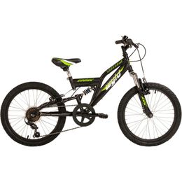 WYLD Kinderfahrrad &raquo;Kinder-Mountainbike Fully 20'' Zodiac schwarz-gr&uuml;n 6 G&auml;nge RH 31 cm&laquo; 6 Gang Kettenschaltung schwarz Kinderfahrrad