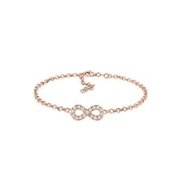 Elli Armband »Infinity Weiß 925 Silber Rosegold, mit Kristallen von Swarovski « Rosegold 19cm Armband für Damen mit Swarovski Kristallen verleiht...