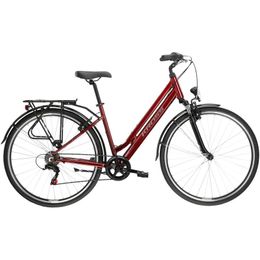 KROSS Cityrad &raquo;Citybike Sentio 1.0 rot 6 G&auml;nge&laquo; 6 Gang Shimano TOURNEY TZ500 Schaltwerk Kettenschaltung rot+schwarz