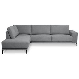 OTTO home Ecksofa &raquo;Xander, L-Form,&laquo; Breite 289 cm, Webstoff, Soft-Touch Chenille, schwarze Metallf&uuml;&szlig;e grau 90% PES, 10% NY