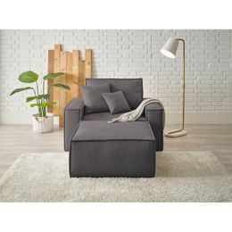 OTTO home Loveseat &raquo;FINNLEY, Loveseat & Hocker im Set, trendige Stoffe, inkl. Zierkissen&laquo; 2 Stk. tlg. verf&uuml;gbar in den Stoffqualit&auml;ten Boucl&eacute;, 