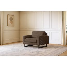 Home Affaire Loveseat &raquo;Pinto 105 cm, Cord, Chenille, Lederoptik&laquo; mit Keder, Metallf&uuml;&szlig;en und auch in Cord Bezug erh&auml;ltlich braun 92% Polyester, 8% 