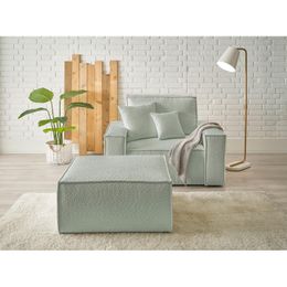 OTTO home Loveseat &raquo;FINNLEY, Loveseat & Hocker im Set, trendige Stoffe, inkl. Zierkissen&laquo; 2 Stk. tlg. verf&uuml;gbar in den Stoffqualit&auml;ten Boucl&eacute;, 