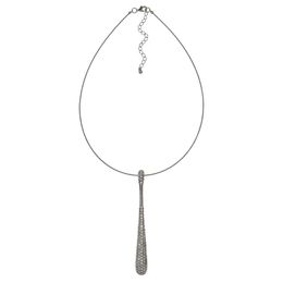 Steuer Kette mit Anhänger »Metall silberfarben glanz Glasstein weiß« silber 52cm Collier ist Inbegriff von Eleganz und Raffinesse
