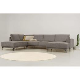 OTTO HOME Wohnlandschaft »XXL Sofa Oland, Struktur, Flachgewebe, Luxus-Microfaser, Boucle« U-Form, 345 cm, Wellenunterfederung, Skandi-Design,...