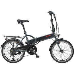 Telefunken »Kompakt F820« 6 Gang Shimano Tourney Schaltwerk Heckmotor 250 W Pedelec, Elektrofahrrad für Damen u. Herren anthrazit+anthrazit