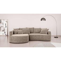 Home Affaire Ecksofa &raquo;Kahekili, Schlafsofa mit Bettkasten, Ma&szlig;e B/T/H: 255/181/90/ cm&laquo; L-Form mit Wellenunterfederung, 7 R&uuml;ckenkissen und 2 Zierkissen
