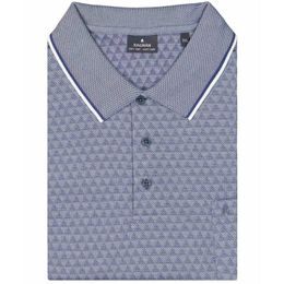 Ragman Poloshirt Taubenblau XL XL Jacquard Alloverdessin
