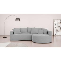 Home Affaire Ecksofa &raquo;Kahekili, Schlafsofa mit Bettkasten, Ma&szlig;e B/T/H: 255/181/90/ cm&laquo; L-Form mit Wellenunterfederung, 7 R&uuml;ckenkissen und 2 Zierkissen