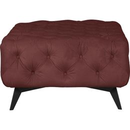 Home Affaire Polsterhocker &raquo;Amaury&laquo; Chesterfield-Optik, Breite 80cm, Fu&szlig;farbe w&auml;hlbar rosa Struktur (100% Polyester);Samtoptik (100% Polyester)