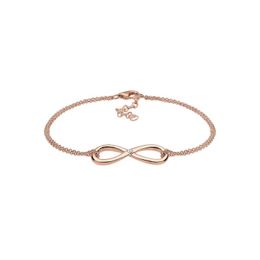 Elli DIAMONDS Armband &raquo;Infinity Ewig Diamant (0.03 ct.) 925 Silber&laquo; Rosegold + wei&szlig; 16 cm Diamant Armband aus 925er Sterling Silber
