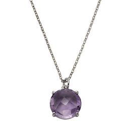ZEEme Kette mit Anh&auml;nger &raquo;925 Sterling Silber Amethyst&laquo; wei&szlig; 42+3cm Klassisches Design