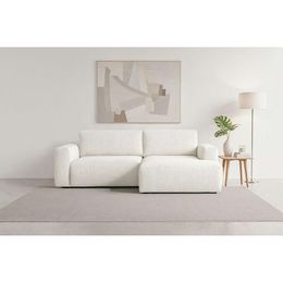 Home Affaire Schlafsofa &raquo;Noord Schlafecksofa, Breite 250 cm&laquo; Cord, Struktur, Webstoff, mit Wellenunterfederung, Massivholzrahmen 100% PES