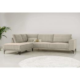 OTTO HOME Ecksofa »Polsterecke Oland, Struktur, Flachgewebe, Luxus-Microfaser, Boucle« L-Form, 289 cm, Wellenunterfederung, Skandi-Design,...