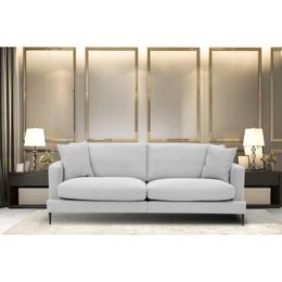 Home Affaire 3-Sitzer &raquo;Cozy elegantes Designsofa, Ma&szlig;e B/T/H: 211/97/80 cm&laquo; mit losen Kissen und Metallbeinen silber Samtoptik (100% Polyester);