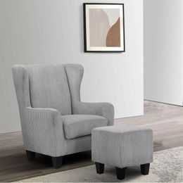 Home Affaire Ohrensessel »Chilly, Sessel mit Hocker« Set, bestehend aus Sessel und Hocker, 2 Stk. tlg. in Cord und Microfaser-Bezug, Unser...