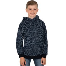 TRIGEMA Kapuzensweatshirt »Kapuzenpullover mit Allover-Print« navy 104 104 Leichte Sweat-Qualität