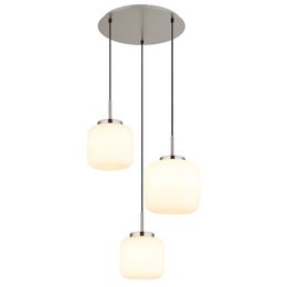 Globo LIGHTING Hängeleuchte »KLADORA« E27 1 Stk. Hängelampe Esszimmer-Leuchte Esstischleuchte Wohnzimmer Nickel matt