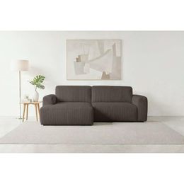 Home Affaire Schlafsofa &raquo;Noord Schlafecksofa, Breite 250 cm&laquo; Cord, Struktur, Webstoff, mit Wellenunterfederung, Massivholzrahmen 92% Polyester, 8% 
