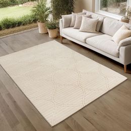 the carpet Teppich »Parma« rechteckig 10 mm Höhe moderne Wohnzimmer Teppich Outdoor geeignet dichter Flor Beige Obermaterial: 100% Polypropylen B :...