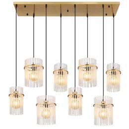 Globo LIGHTING Hängeleuchte »GORLEY« E27 1 Stk. Hängelampe Glasstäbe opal klar verlaufend elegant Wohnzimmer Esszimmer goldfarben matt