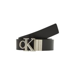 Calvin Klein Jeans Ledergürtel »MONO PL REV LTHR BELT 30MM«, Logoprägung am Verschluss Black/Black Patent