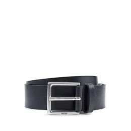 BOSS Herren BOSS Lederg&uuml;rtel &raquo;Rummi_Sz40&laquo; aus italienischem Leder mit Metall-Details in Antik-Optik schwarz