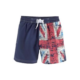 Venice Beach Badeshorts, elastischer Bund, mit Innenslip, mit kleiner Innentasche marine-bedruckt 110/116 - N-Gr N-Gr 110/116 Softe...
