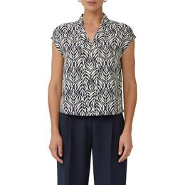 s.Oliver BLACK LABEL Damen s.Oliver BLACK LABEL Kurzarmbluse mit All-Over Print blau 48