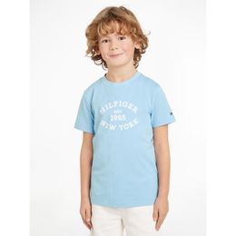 Tommy Hilfiger Kurzarmshirt &raquo;MONOTYPE FLOCK REGULAR TEE SS&laquo; Kinder bis 16 Jahre mit Logoschriftzug Vessel Blue 7 (122) 7 (122) Shirt von Tommy...