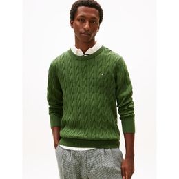 Tommy Hilfiger Strickpullover &raquo;CLASSIC CABLE CREW NECK mit Strukturstrick und Flaglabel&laquo; Mountain Pine L L Rundhalspullover von Tommy Hilfiger...