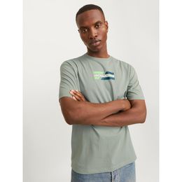 Jack & Jones JACK & JONES Rundhalsshirt »JJECORP GRAPHIC TEE SS O-NECK NOOS« mit Logo Print Iceberg Green Detail:01 L L T-Shirt von Jack & Jones