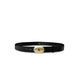 Polo Ralph Lauren G&uuml;rtel - Pony Logo Oval Buckle Leather Belt - Gr. M - in Schwarz - f&uuml;r Damen