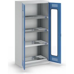eurokraft pro Umweltschrank, mit Sichtfenstert&uuml;ren, 3 Wannenb&ouml;den, 1 Bodenwanne, Breite 950 mm