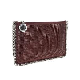 Stella McCartney Clutches - Textured Burgundy Clutch Bag - Gr. unisize - in Grau - f&uuml;r Damen